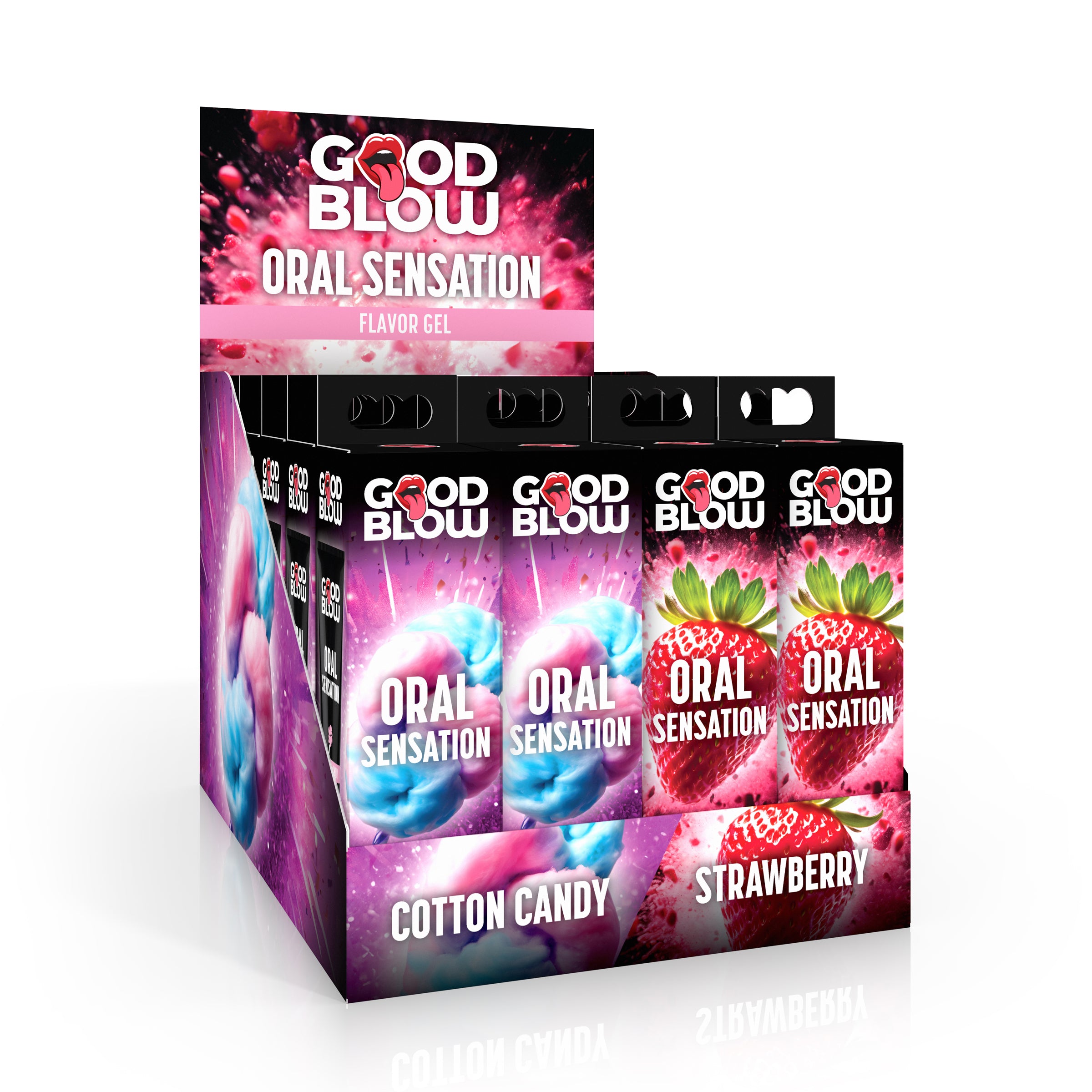 Oral Sensation Flavor Gel POP Display Strawberry/Cotton Candy – XR Brands