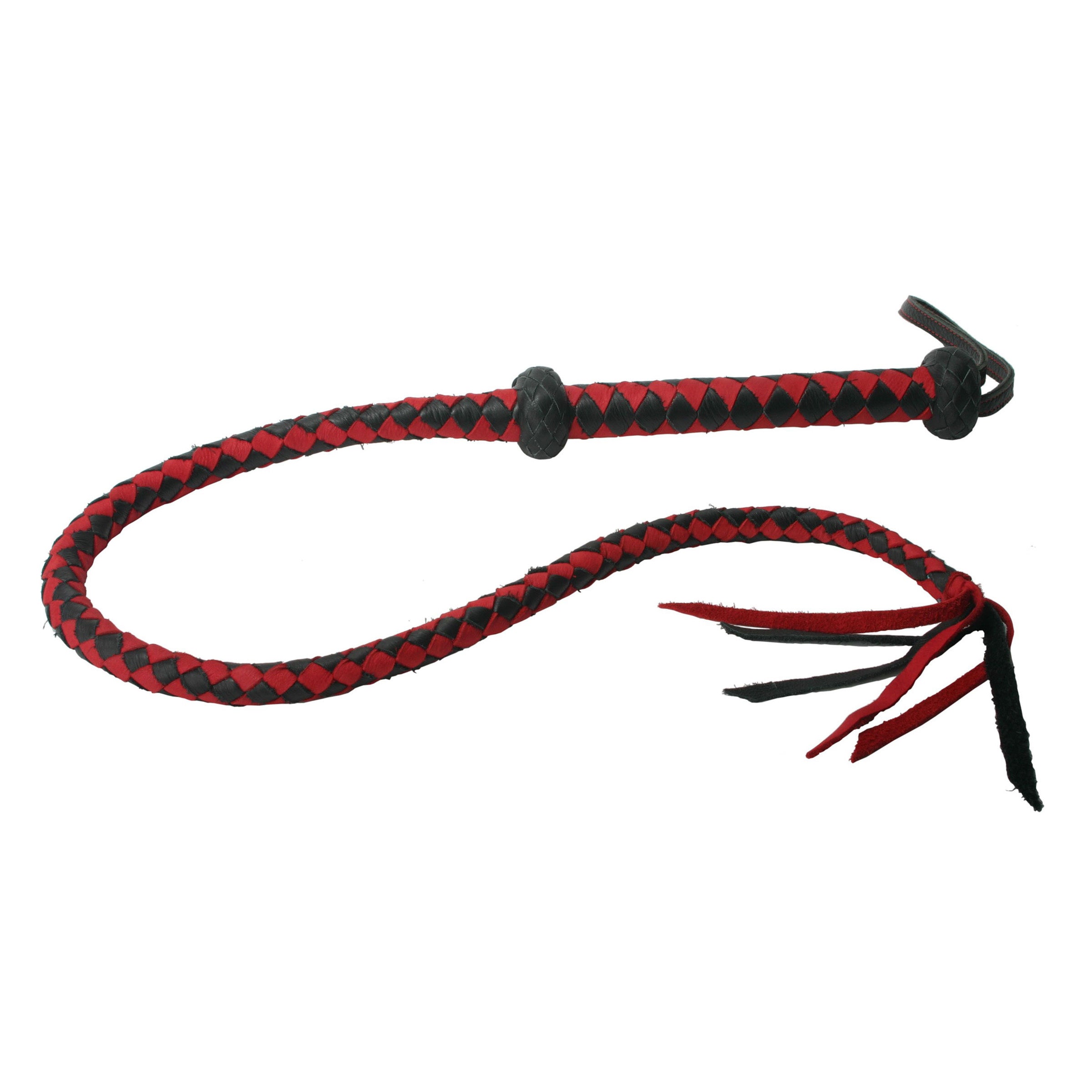 Premium Red and Black Leather Whip – XR Brands