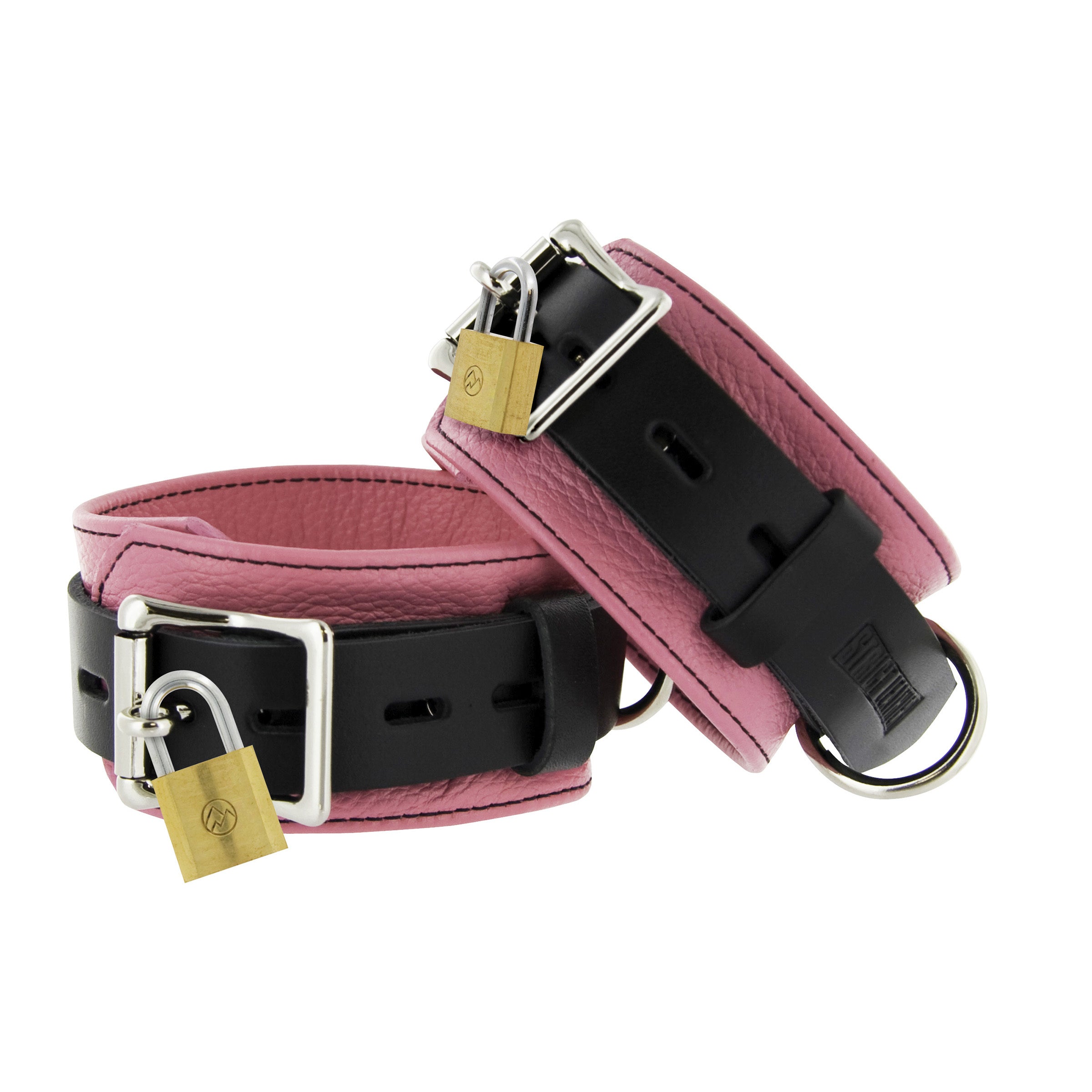 Strict Leather Pink and Black Deluxe Locking Cuffs – XR Brands